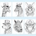 Mechanical Steampunk Animals Coloring Book Coloriage Sheets Adults Kids ...