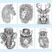 Mechanical Steampunk Animals Coloring Book Coloriage Sheets Adults Kids ...