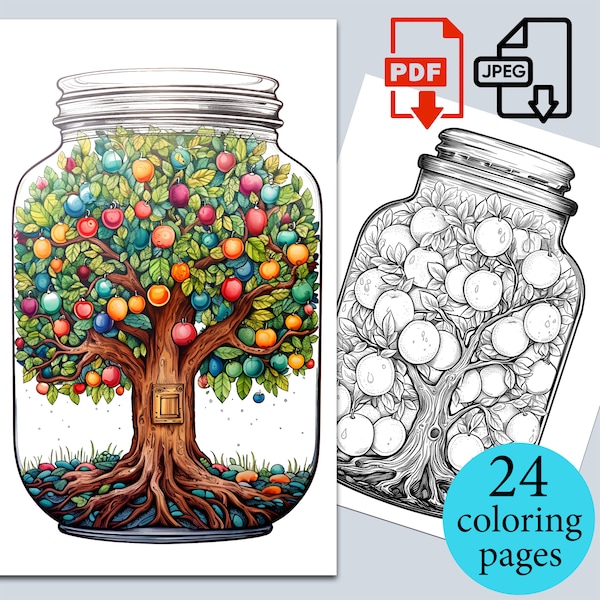 Flowers Fantasy Potion Bottles Coloring Book Magic Floral Pages Adults ...