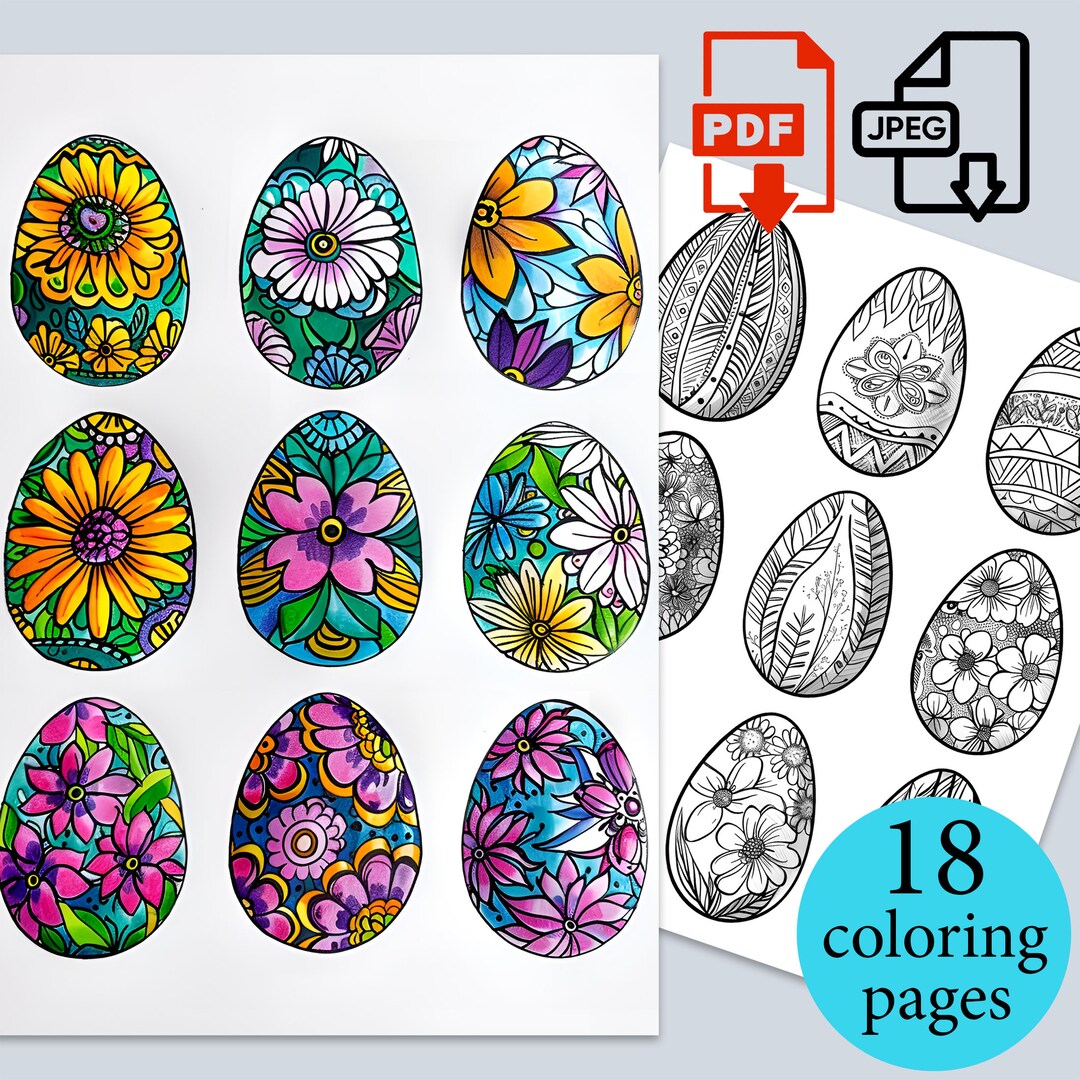 Easter Egg Coloring Book Colored Pages Activity Adults Sheets for Kids ...