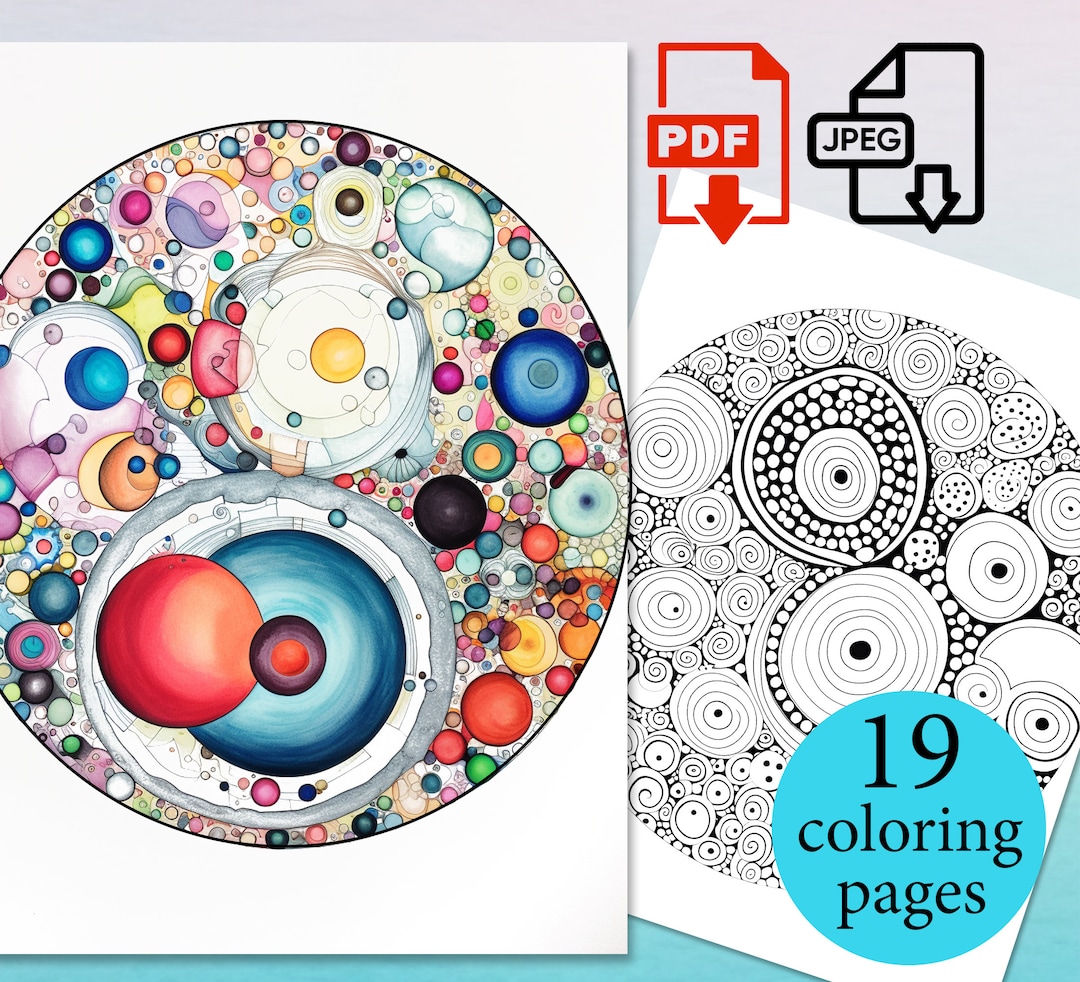 Adult Digital Coloring Pages Circle in Circle Kids Book Circle in Round ...