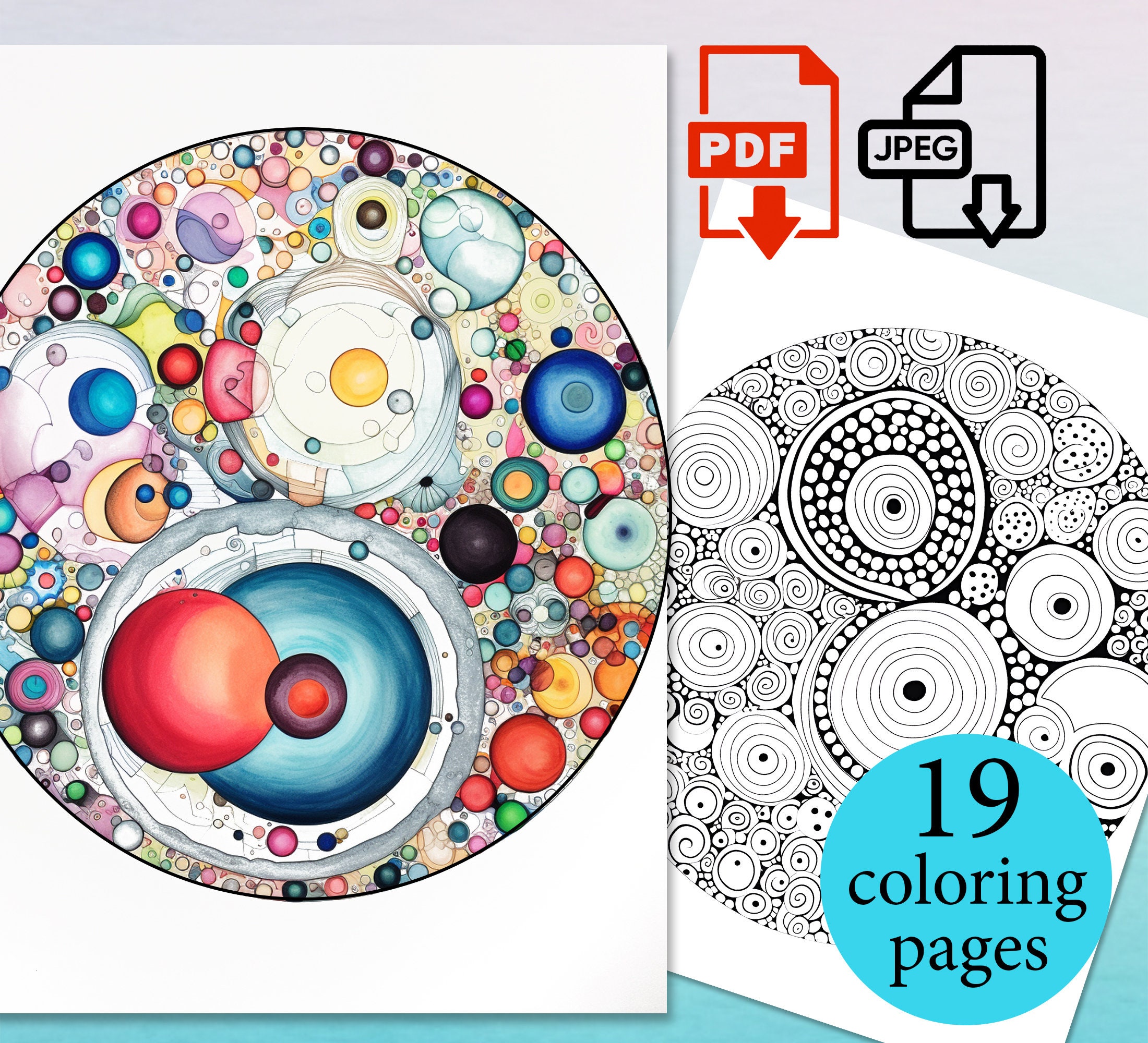 Adult Digital Coloring Pages Circle in Circle Kids Book Circle in Round ...