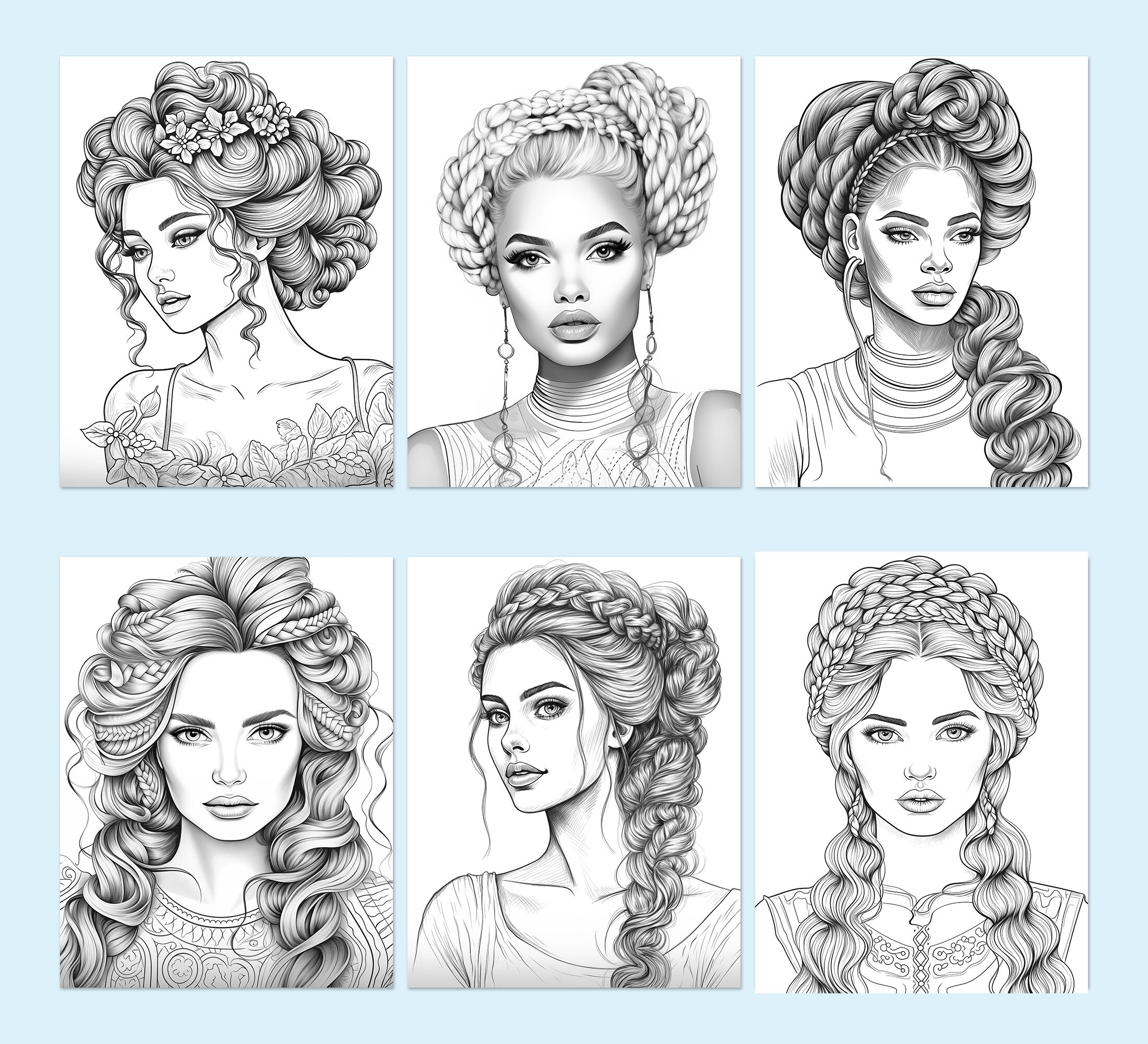 Beautiful Women Coloring Pages for Adults Books Beauty Girl Portrait ...