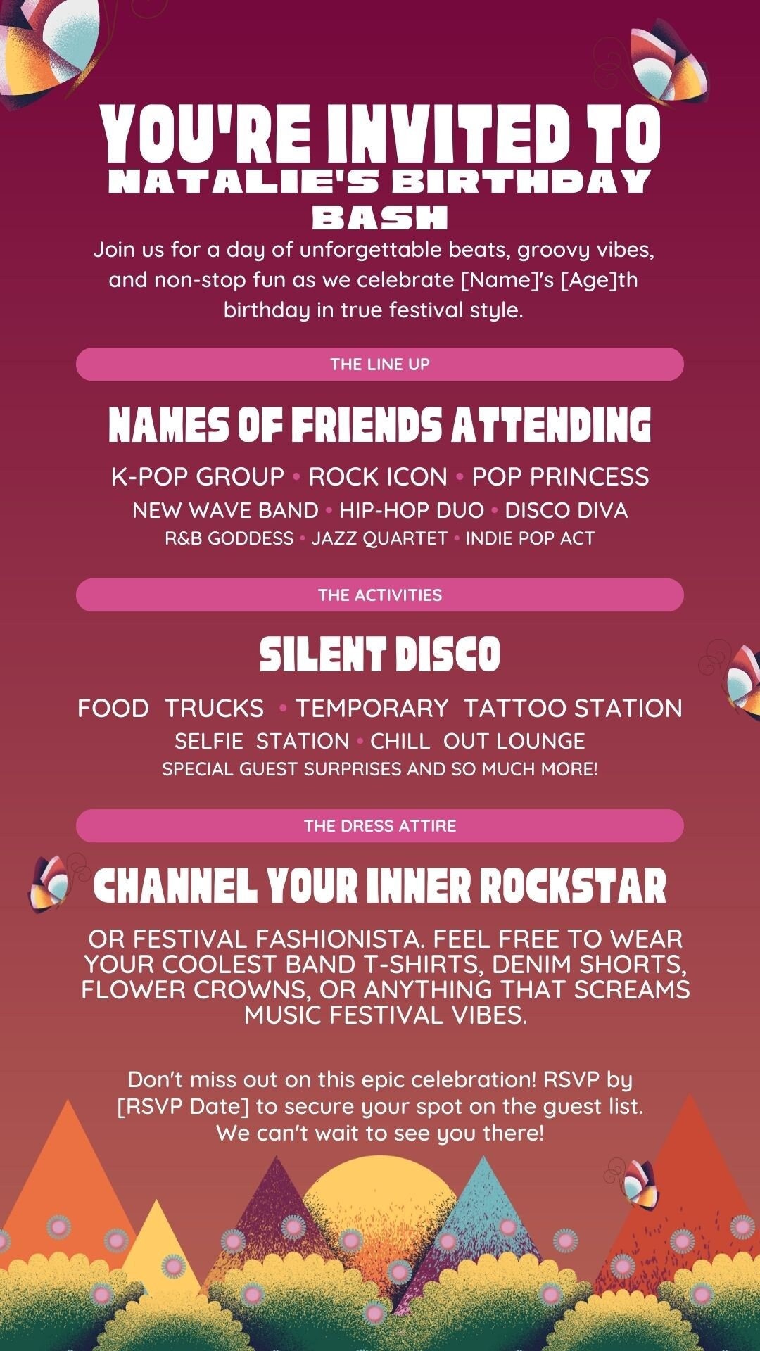 Summer Music Festival Party Invitation - Etsy