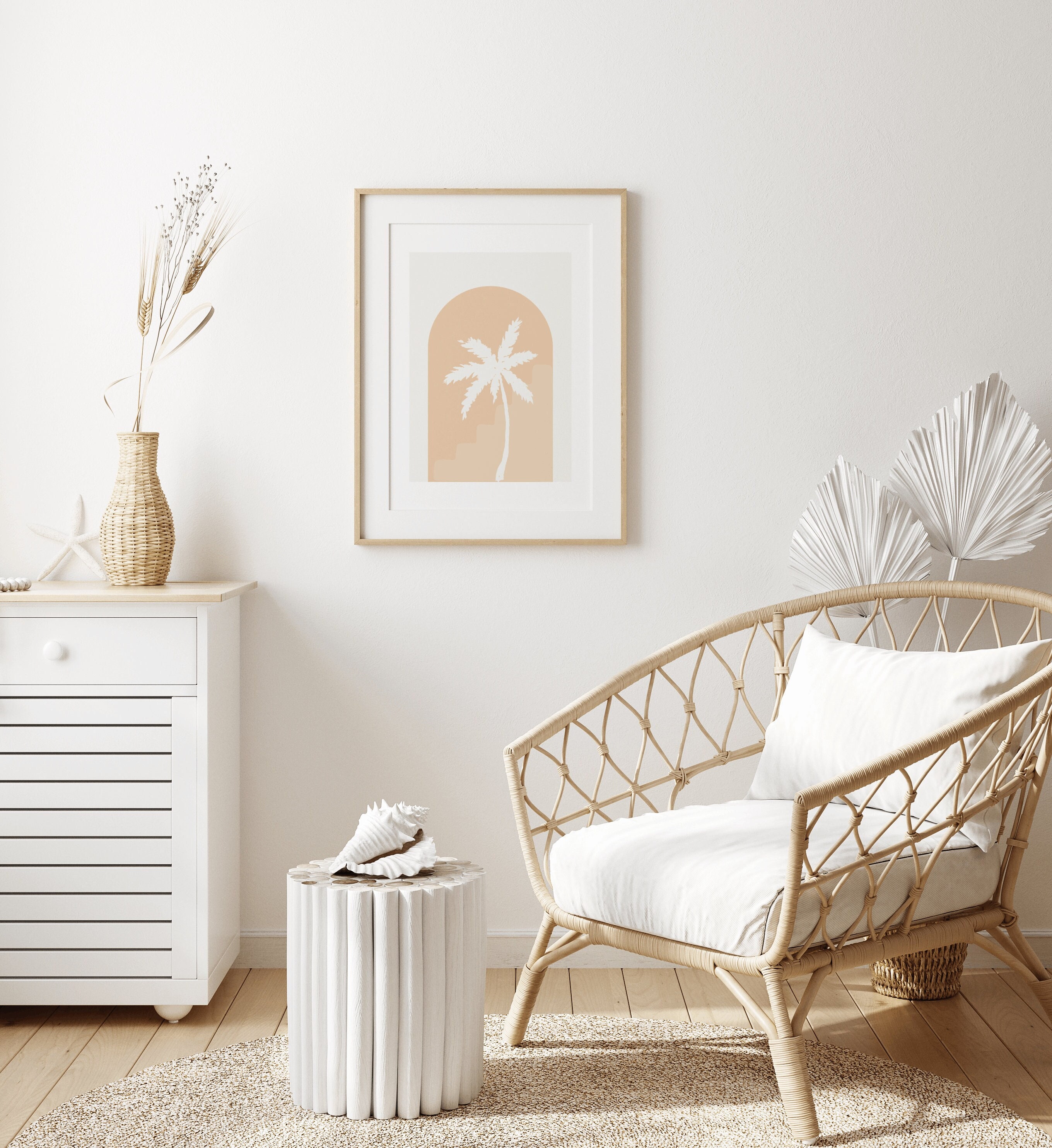 Palm Tree Arch Printable Art, Wall Art Set, Beach Decor, Coastal Decor ...