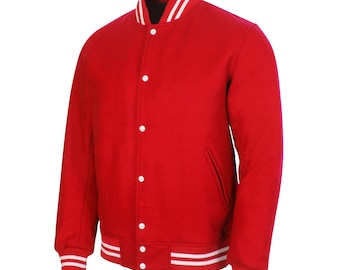 Unisex Varsity Jacket Baseball Letterman Jackets Wool Body Genuine ...