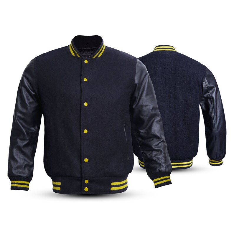 Unisex Varsity Jacket Baseball Letterman Jackets Wool Body Genuine ...