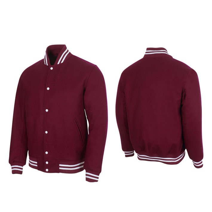 Unisex Varsity Jacket Baseball Letterman Jackets Wool Body Wool Sleeves ...