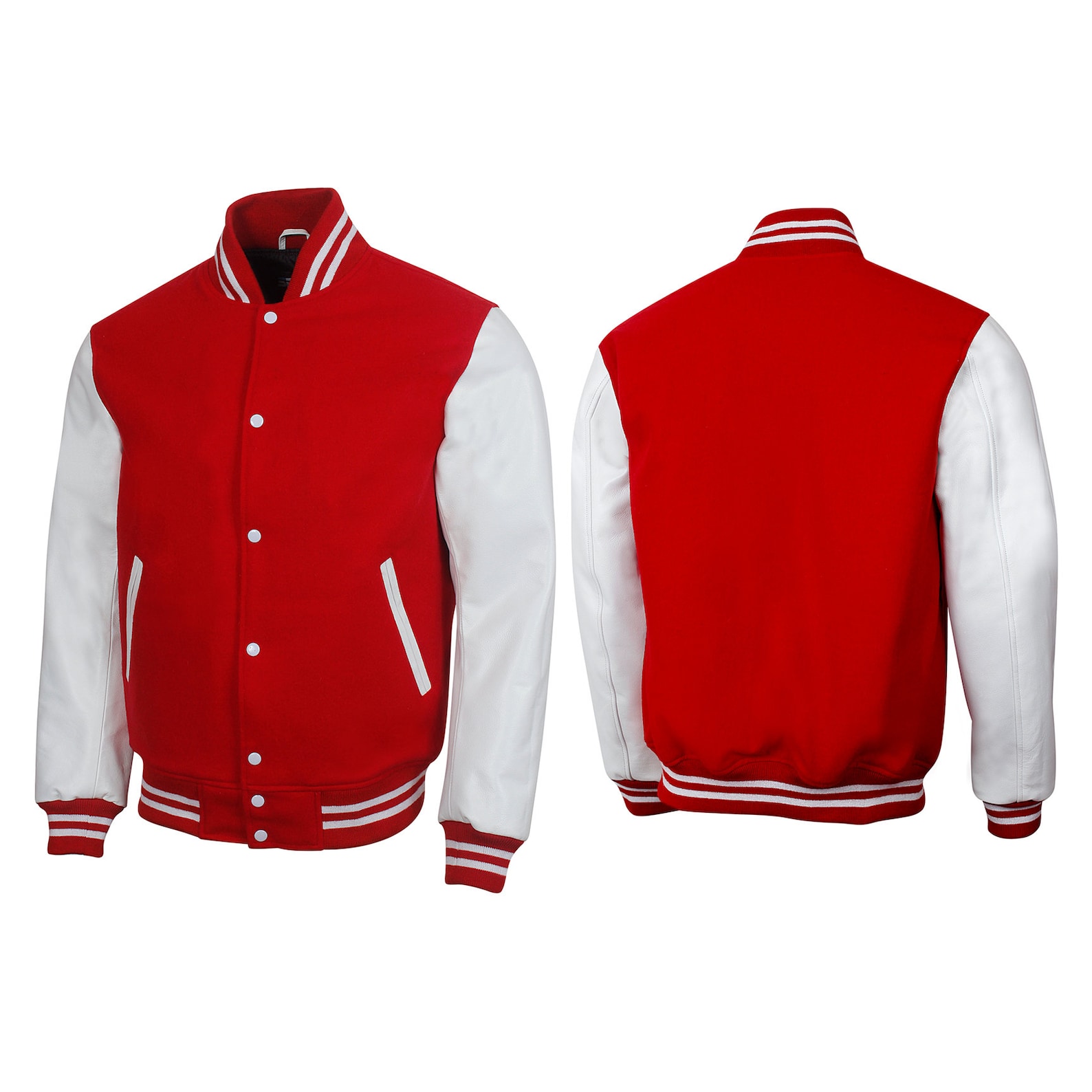 Unisex Varsity Jacket Baseball Letterman Jackets Wool Body Genuine ...