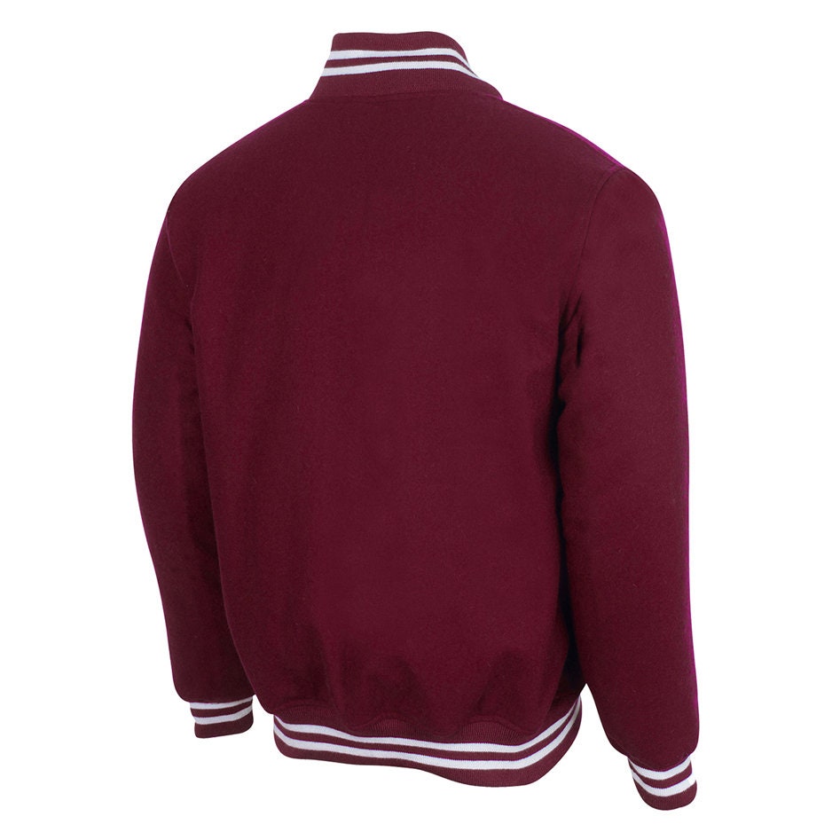 Unisex Varsity Jacket Baseball Letterman Jackets Wool Body Wool Sleeves ...