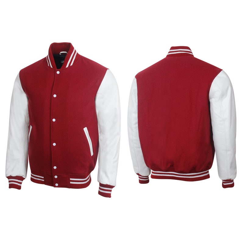 Unisex Varsity Jacket Baseball Letterman Jackets Wool Body Genuine ...
