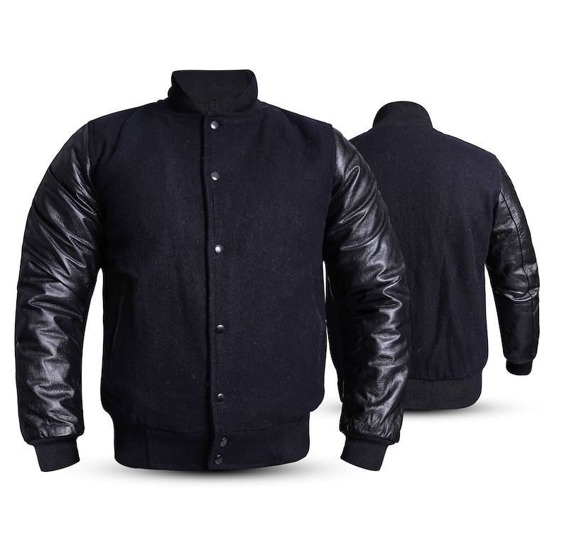 Unisex Varsity Jacket Baseball Letterman Jackets Wool Body Genuine ...