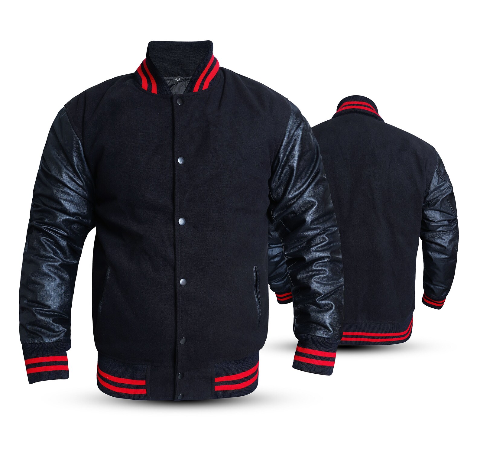 Unisex Varsity Jacket Baseball Letterman Jackets Wool Body Genuine ...