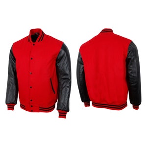 Unisex Varsity Jacket Baseball Letterman Jackets Wool Body Genuine ...