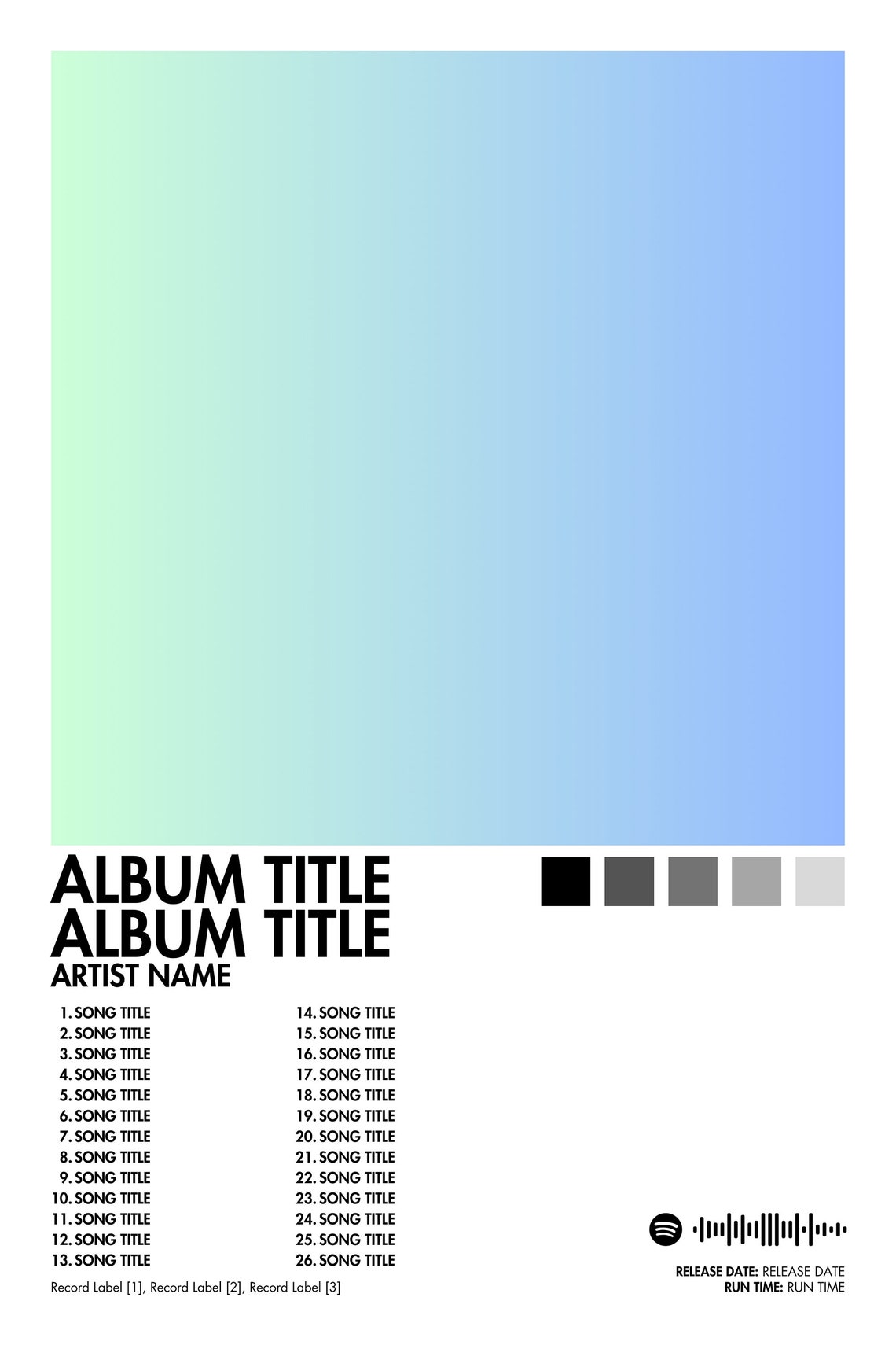 DIGITAL Custom Music Poster (choose Any Album Cover and Songs) - Etsy