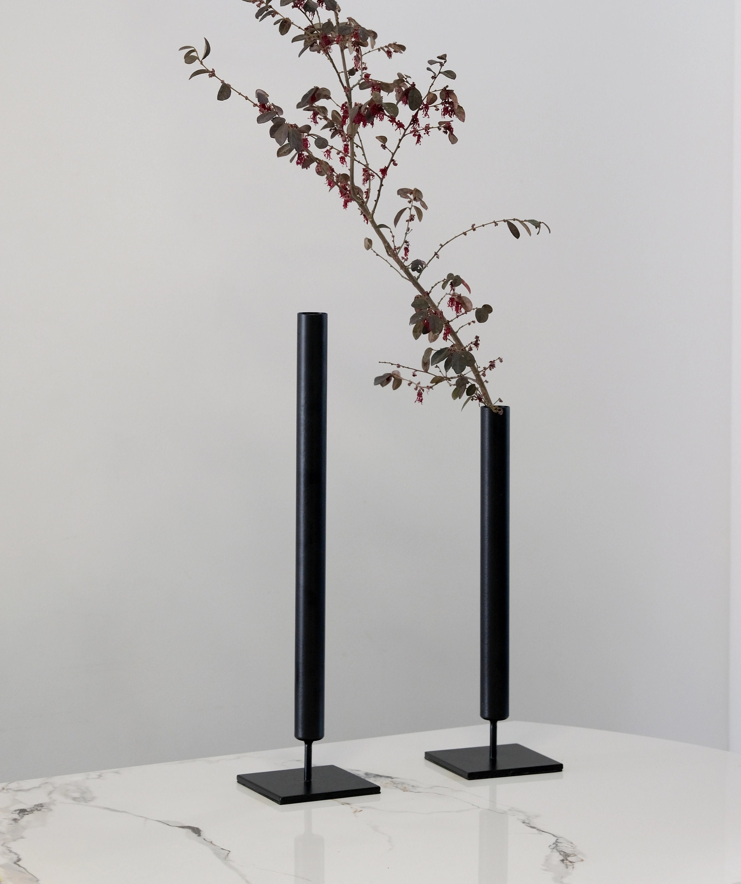 Cylindrical Metal Vase SET, Flower Vase, Modern Vase, Candleholder ...