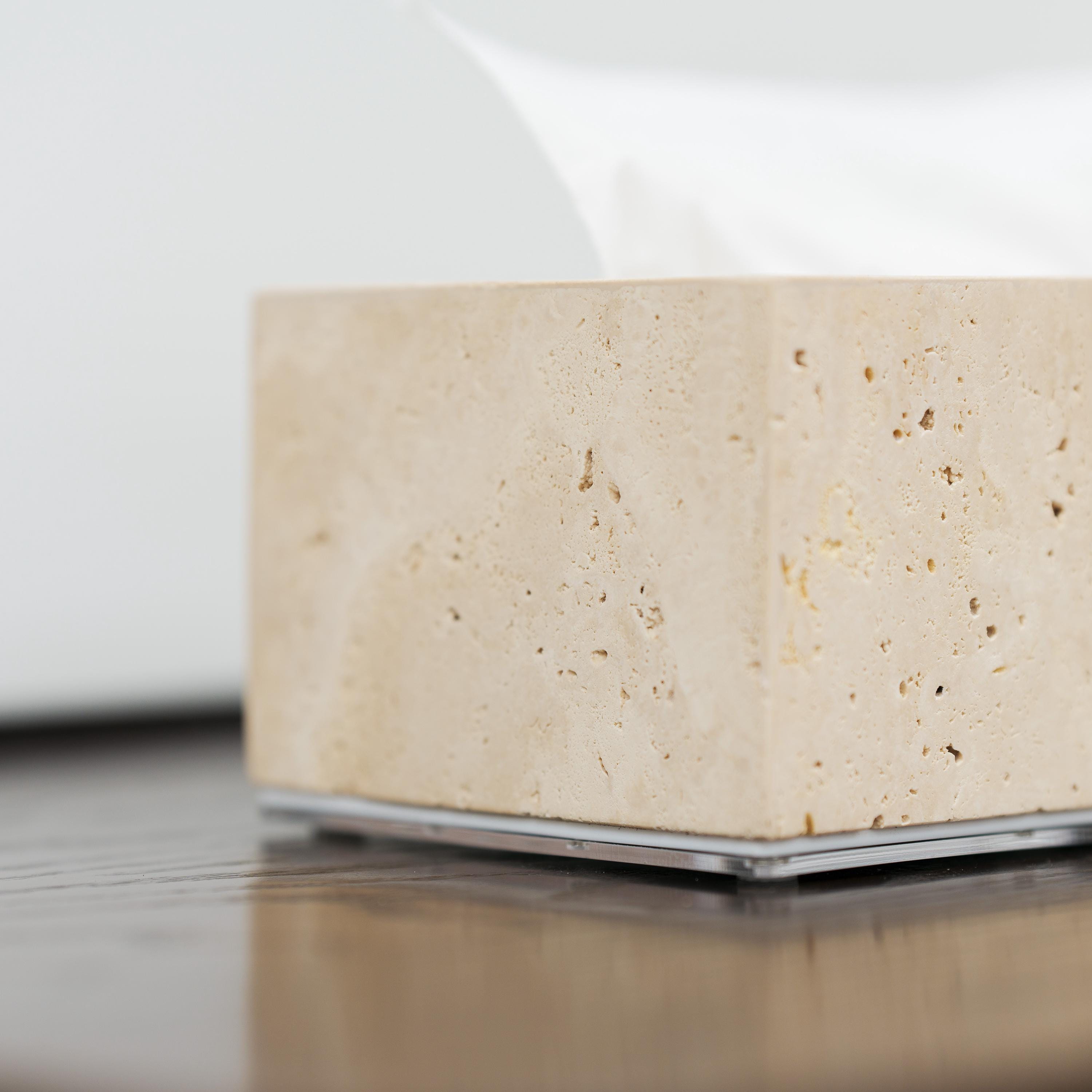 Handcrafted Travertine Tissue Box: Organic Modern Home Decor - Etsy