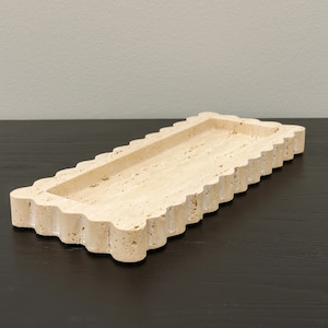 SCALLOPED EDGE Rectangular Tray, Marble Tray, Travertine Tray, Home ...