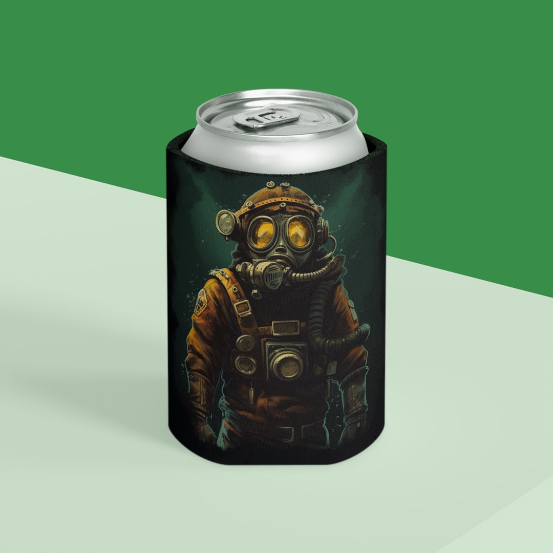 Old School Diver Can Cooler, Can Coozie, Fallout Style Diver, Beer ...