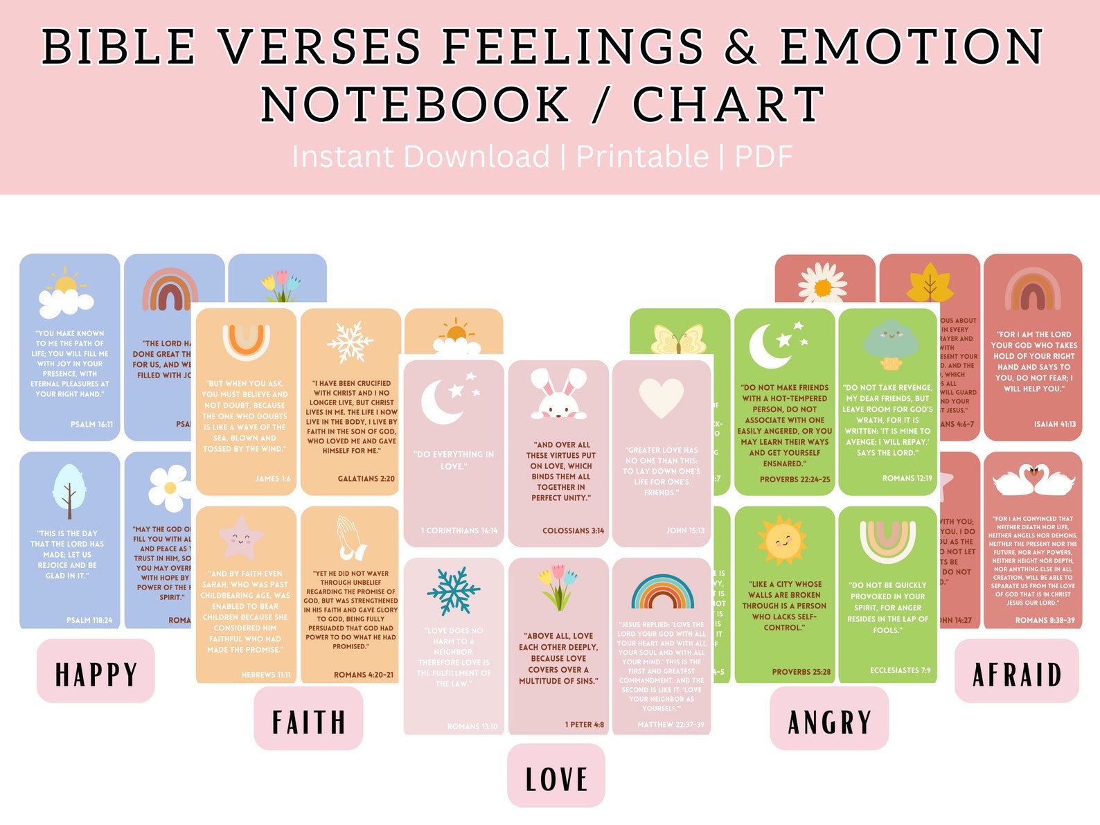 Bible Verse Chart and Hyperlink Notebook, Bible Verse Guide, Mini ...