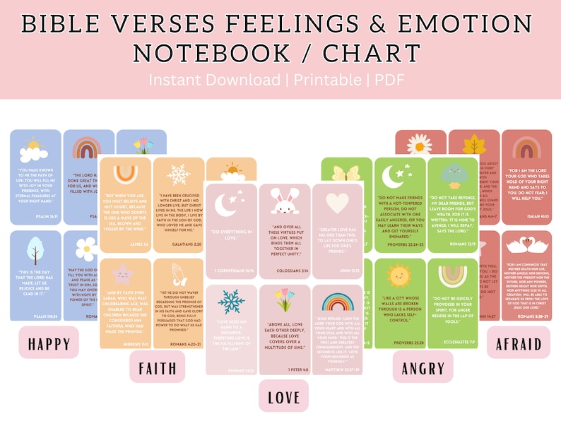 Bible Verse Chart and Hyperlink Notebook, Bible Verse Guide, Mini ...