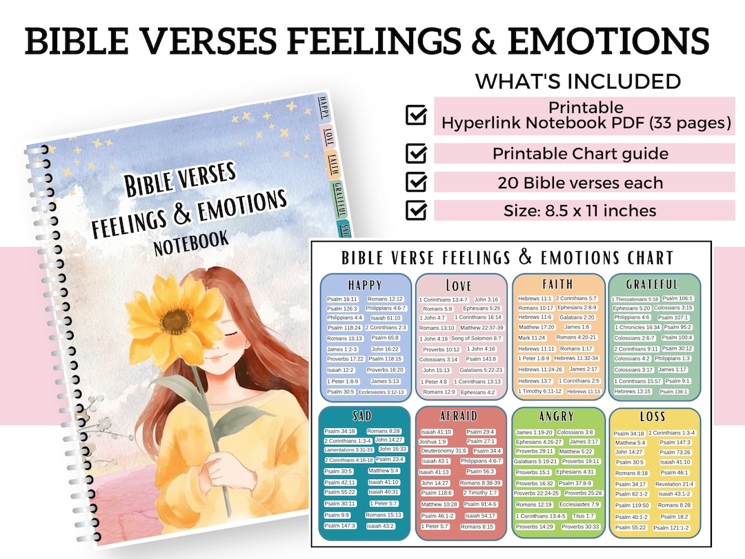 Bible Verse Chart and Hyperlink Notebook, Bible Verse Guide, Mini ...