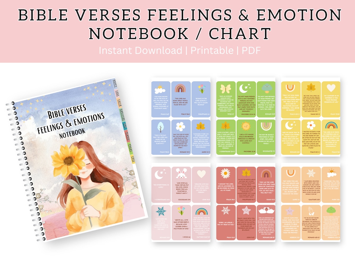 Bible Verse Chart and Hyperlink Notebook, Bible Verse Guide, Mini ...