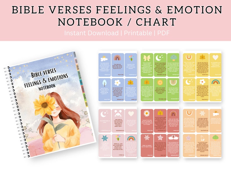 Bible Verse Chart and Hyperlink Notebook, Bible Verse Guide, Mini ...