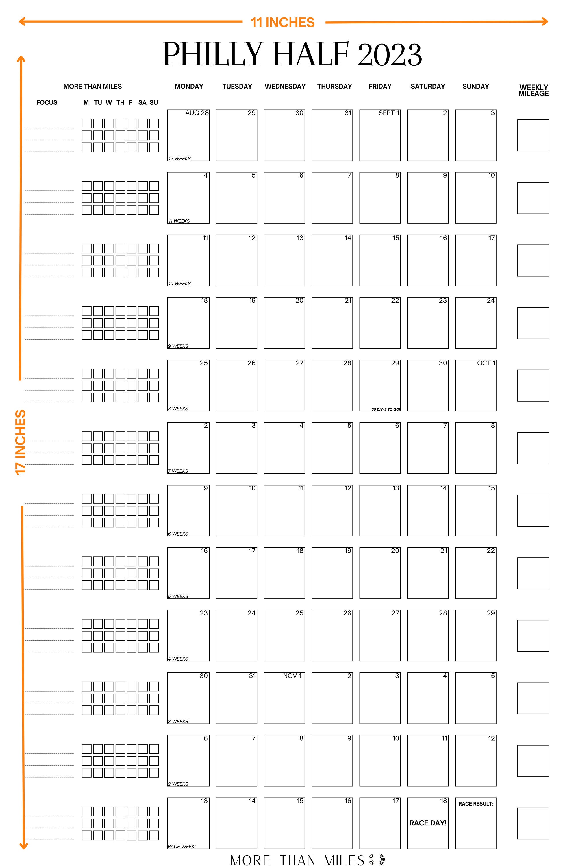 12 Week Half Marathon Training Tracker, Customizable - Etsy