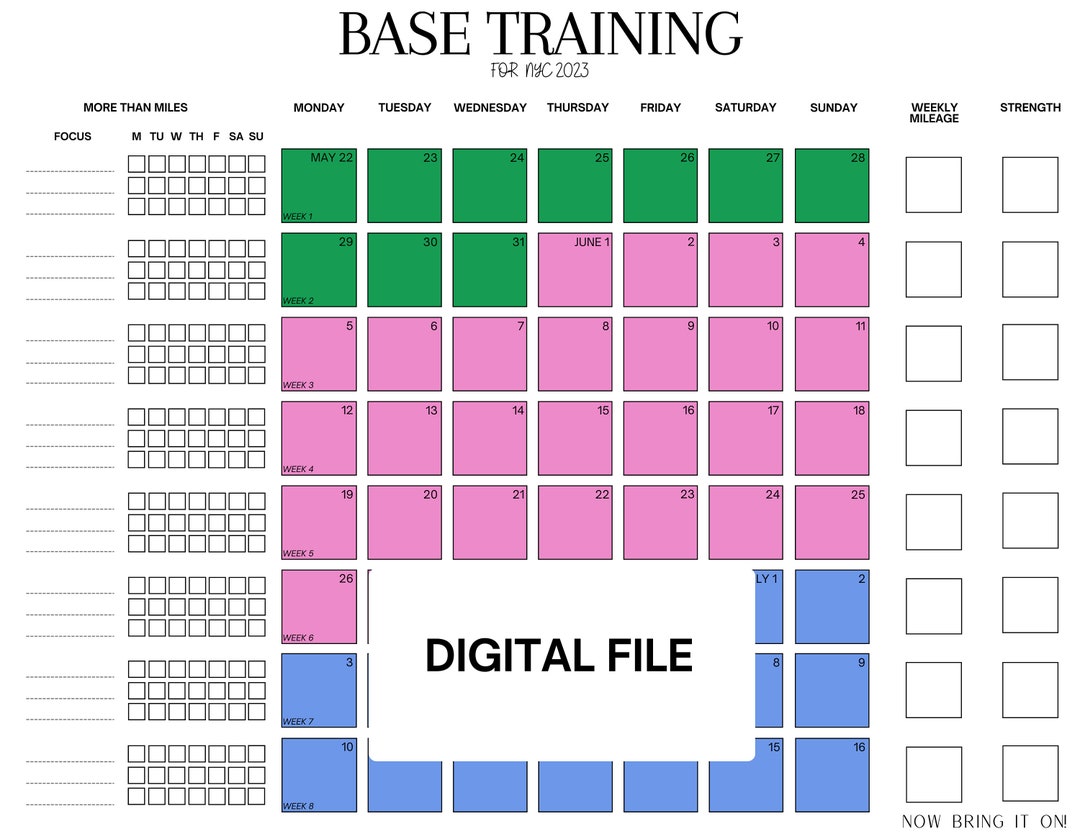 PDF File Printable 8 Week Base Training Customizable - Etsy
