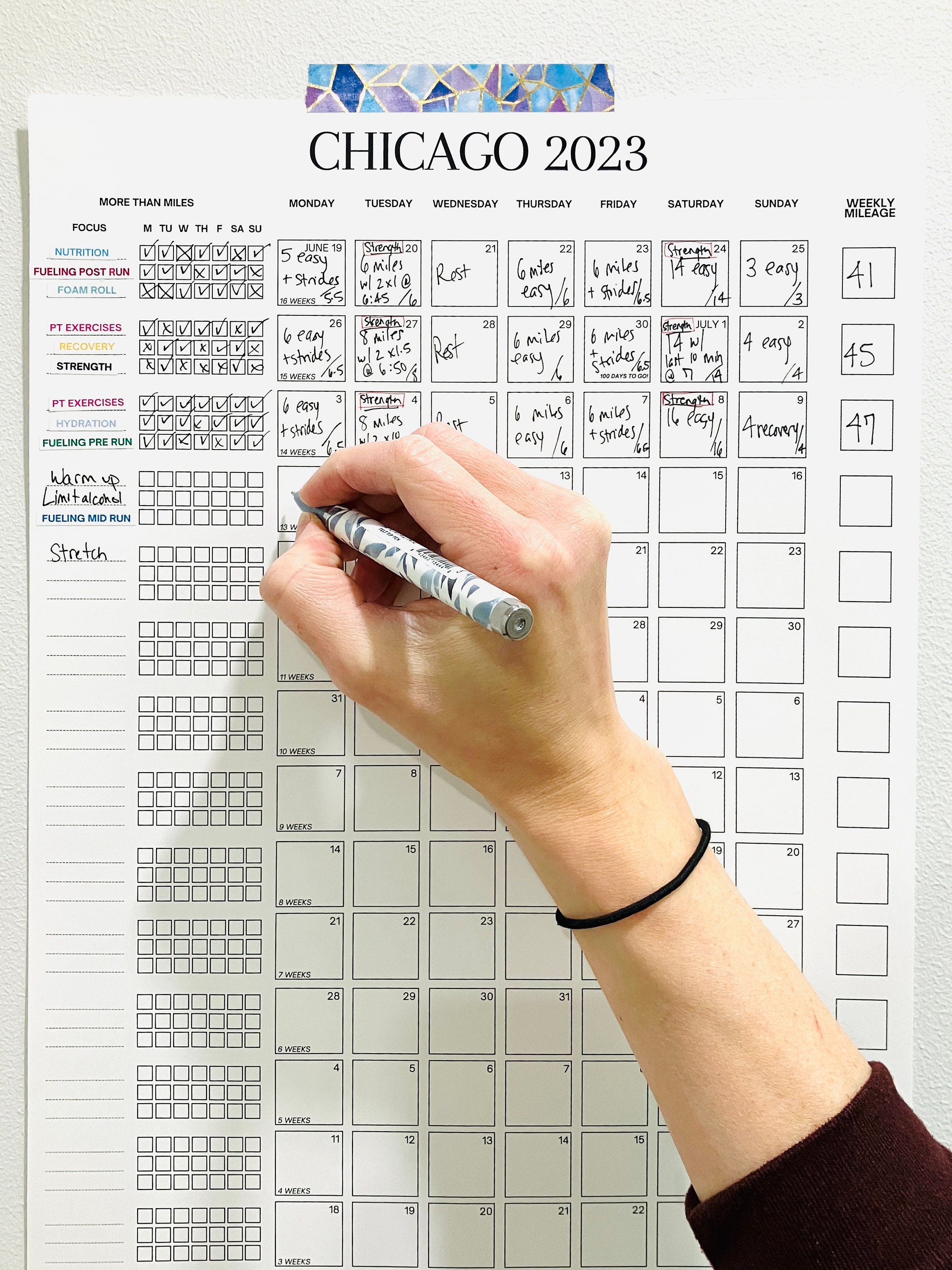16 Week Marathon Training Tracker, Customizable - Etsy