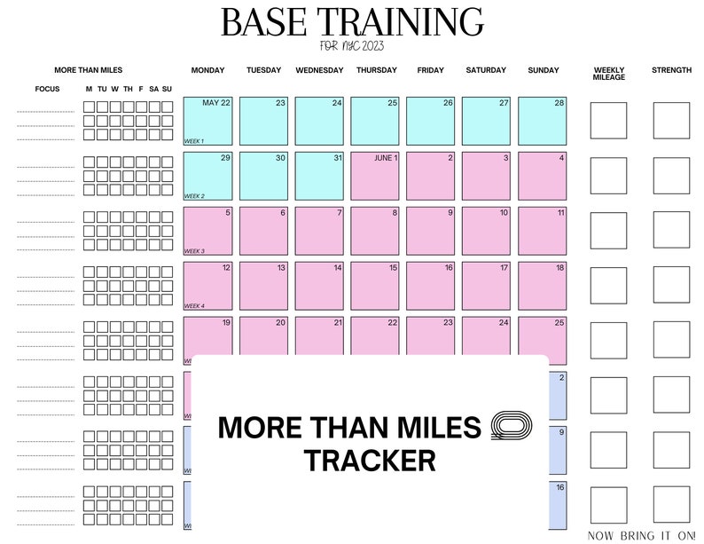 8 Week Base Training Tracker, Customizable - Etsy