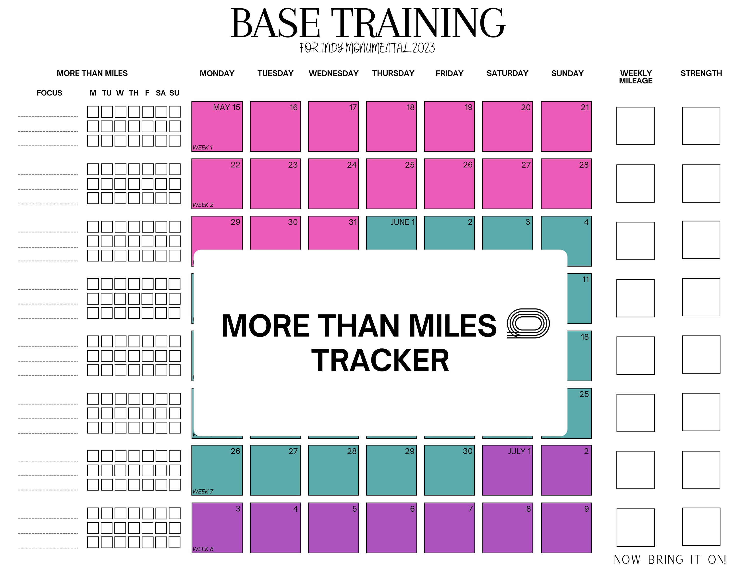 8 Week Base Training Tracker, Customizable - Etsy