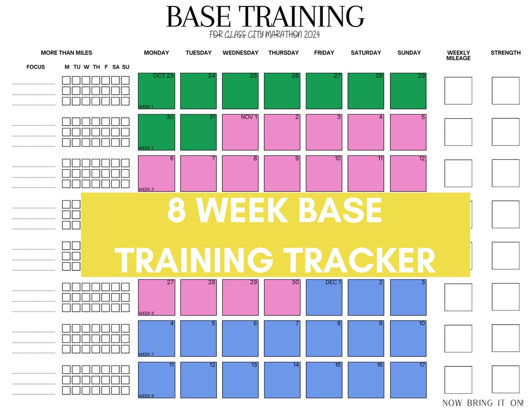 8 Week Base Training Tracker, Customizable - Etsy