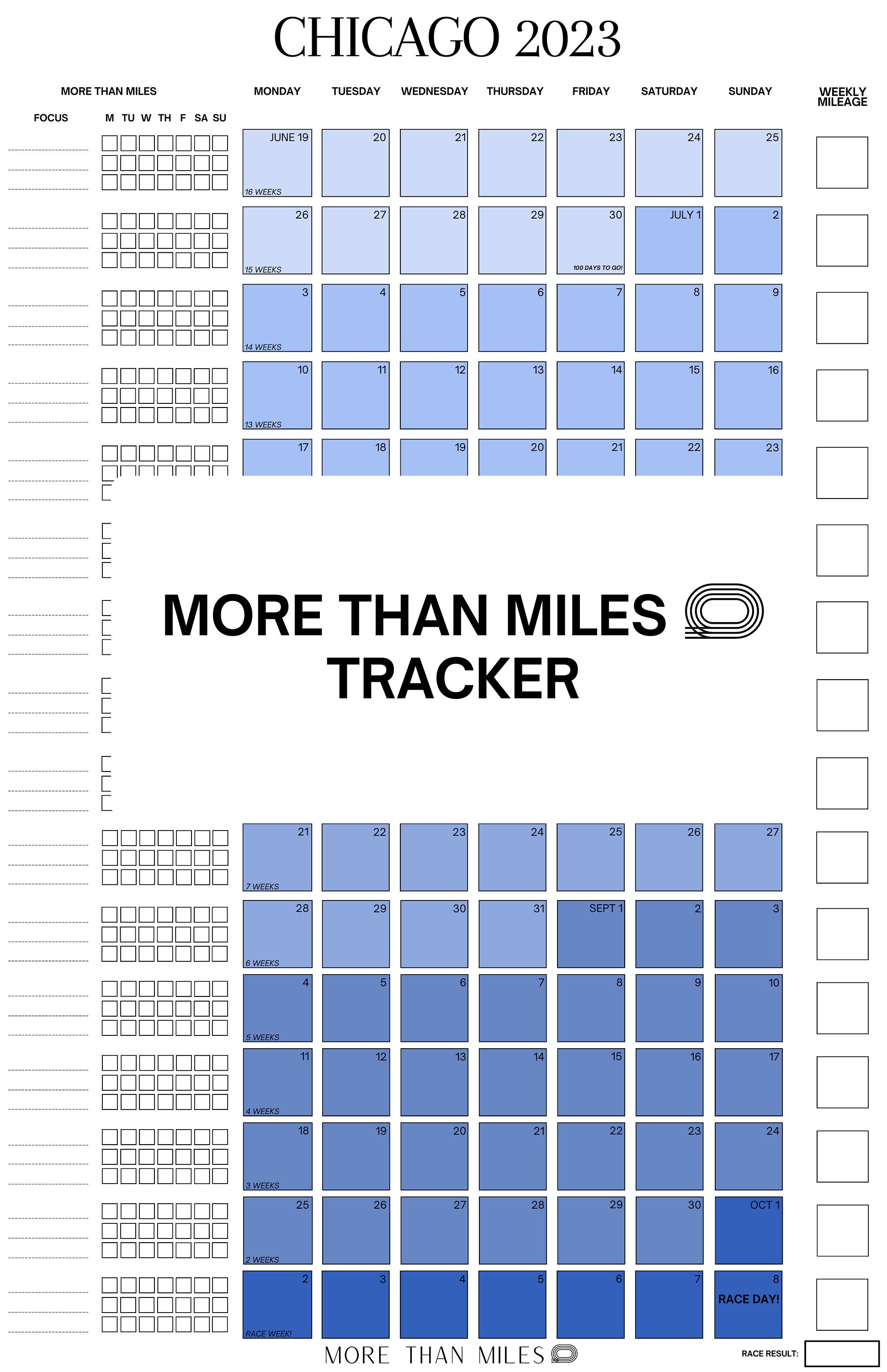 PDF File 16 Week Marathon Training Tracker, Customizable - Etsy