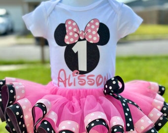 Minnie Mouse Tutu Costume Pink Tutu Skirt Tutu and Headband Set Tutu ...