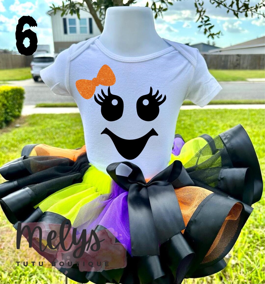 Spooky Halloween Outfit/kids' Ghostly Tutu Outfit/ghost and Tutu Dress ...