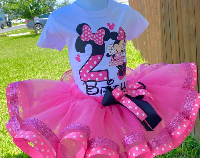 Minnie Mouse Tutu Costume Pink Tutu Skirt Tutu and Headband Set Tutu ...