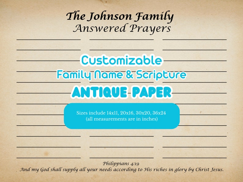 CUSTOMIZABLE Answered Prayers Printable Answered Prayers List Prayer ...