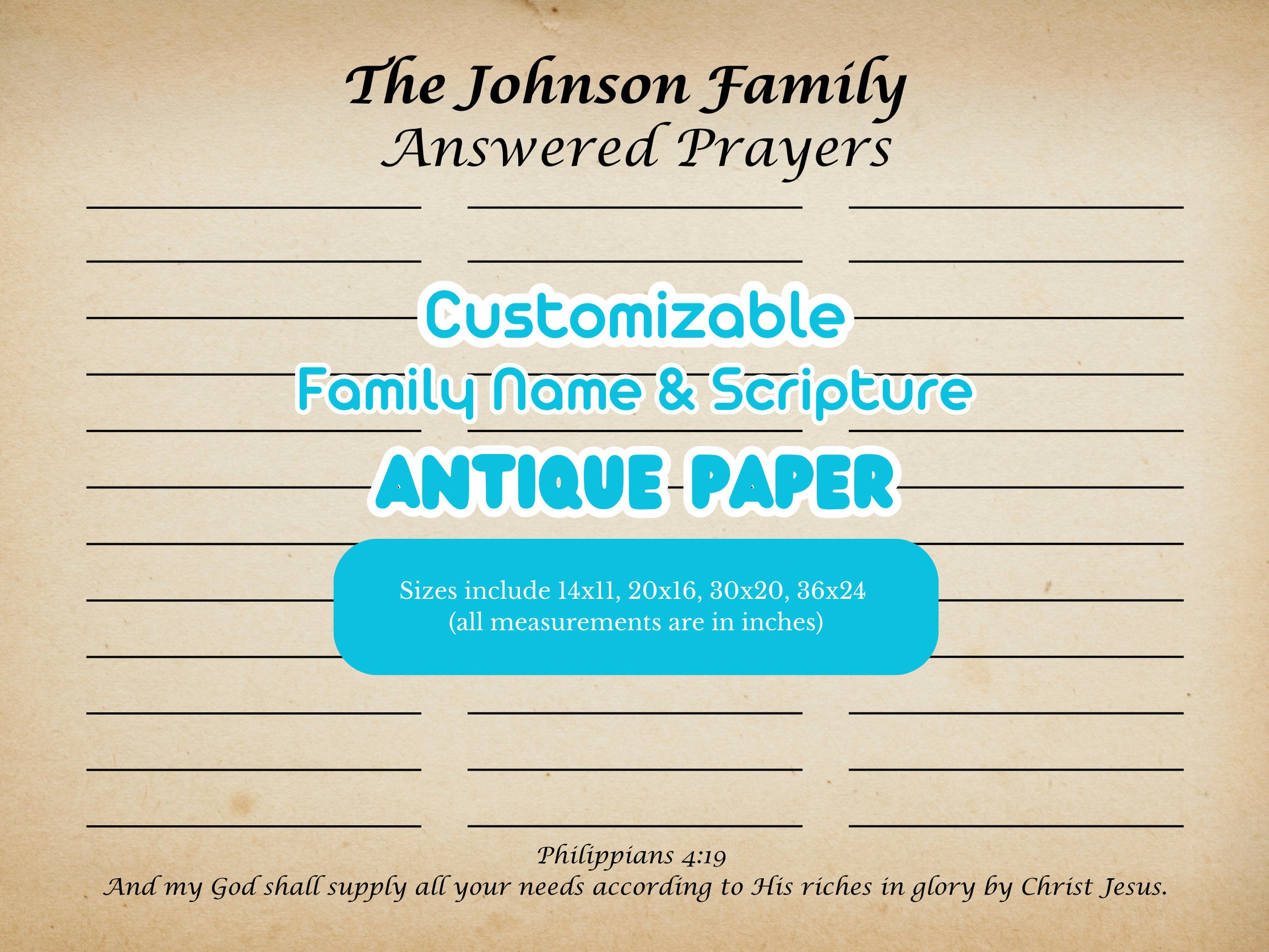 CUSTOMIZABLE Answered Prayers Printable Answered Prayers List Prayer ...
