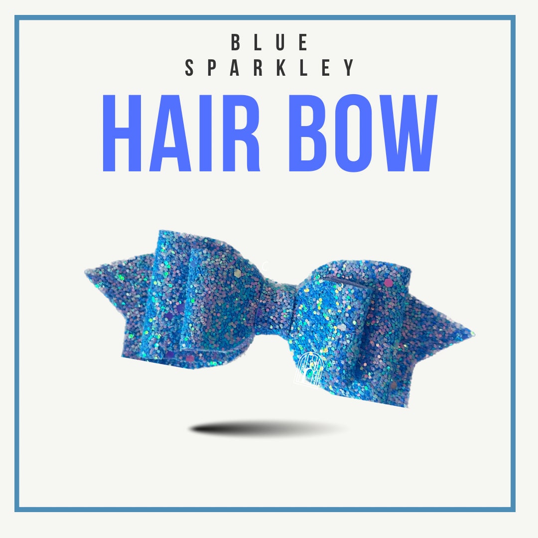 Sparkly Blue Bow - Etsy