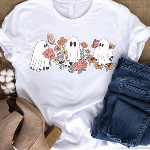 Cute Flower Ghosts Bundle PNG ONLY Digital Download, Cricut Silhouette Designs Spooky Girly ...