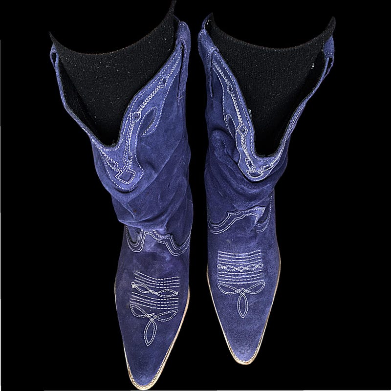 Blue Suede Boots - Etsy