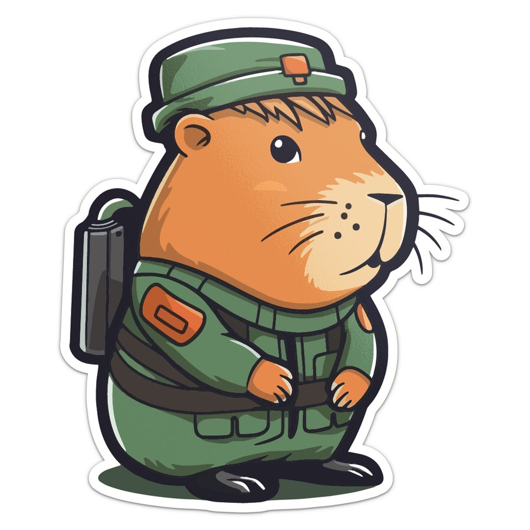 Funny Capybara Soldier Sticker Vinyl Car Bumper Decal - Etsy