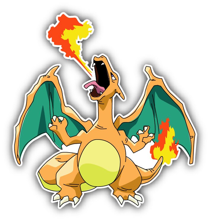 Pokemon Charizard Cartoon Car Bumper Sticker Decal - Etsy