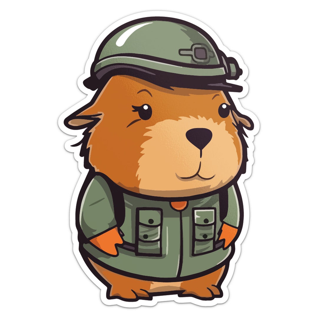 Funny Capybara Soldier Sticker Vinyl Car Bumper Decal - Etsy