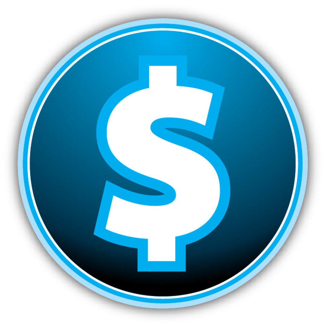 Dollar Symbol Money Light Button Car Bumper Sticker Decal - Etsy