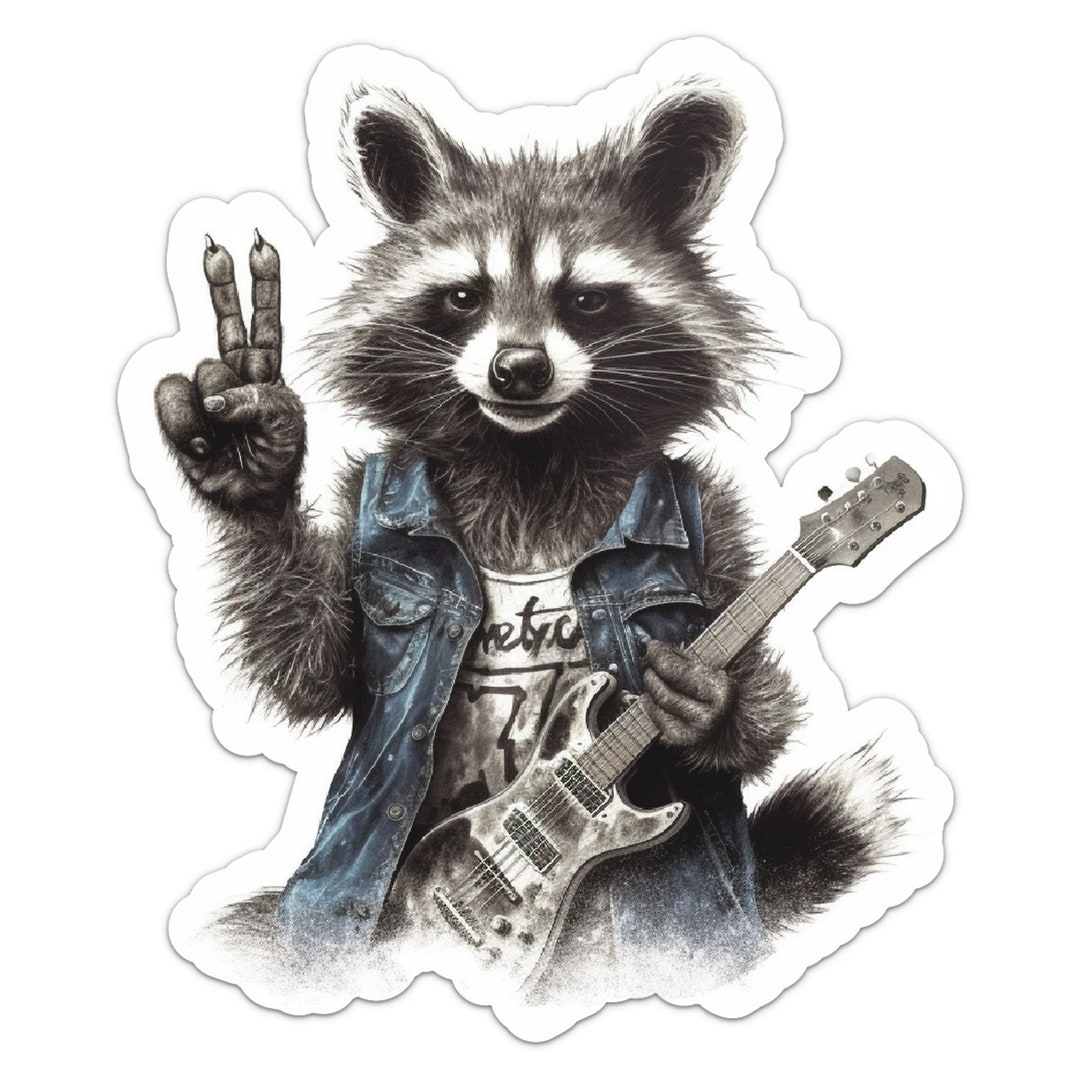 Rocking Raccoon Sticker Vinyl Car Bumper Decal - Etsy