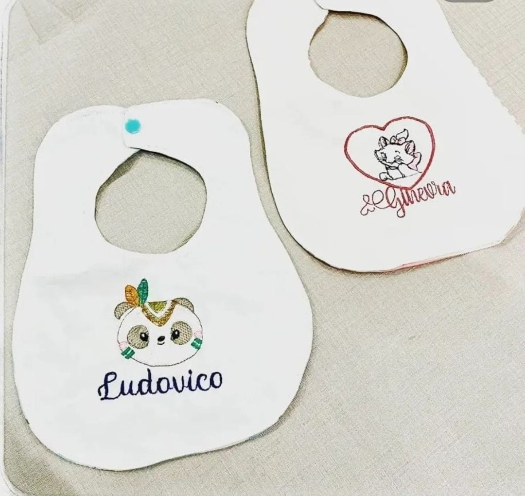 Personalized Bib Handmade Bib Teddy Bear Panda Girl Boy - Etsy