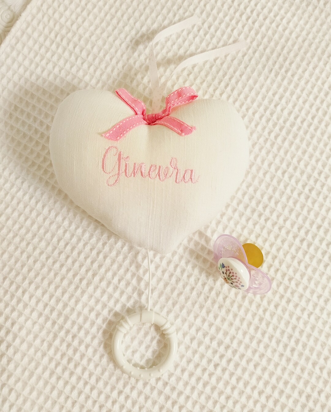 Cuore con nome, coccarda, fuori porta nome, capo culla, capoculla ...